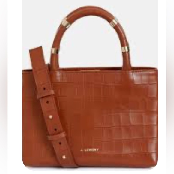J. Lowery | Bags | J Lowery William Cognac Croc Top Handle Handbag With ...
